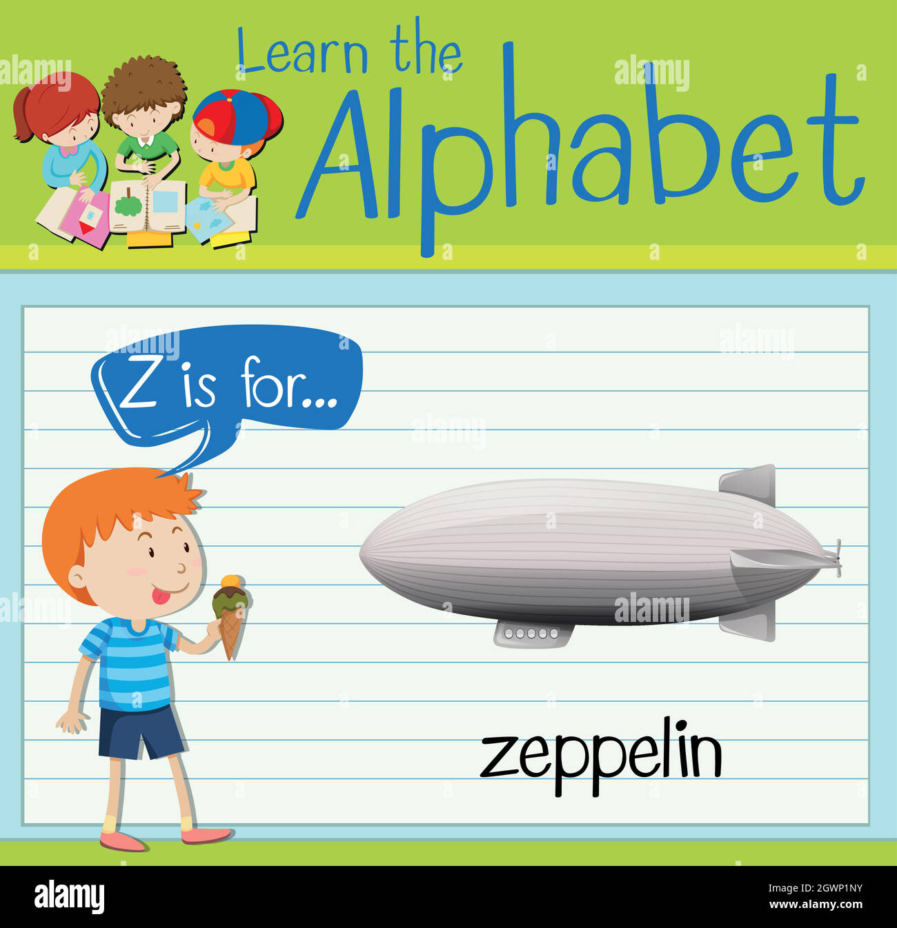 Flashcard letter Z is for zeppelin Stock Vector Image & Art - Alamy