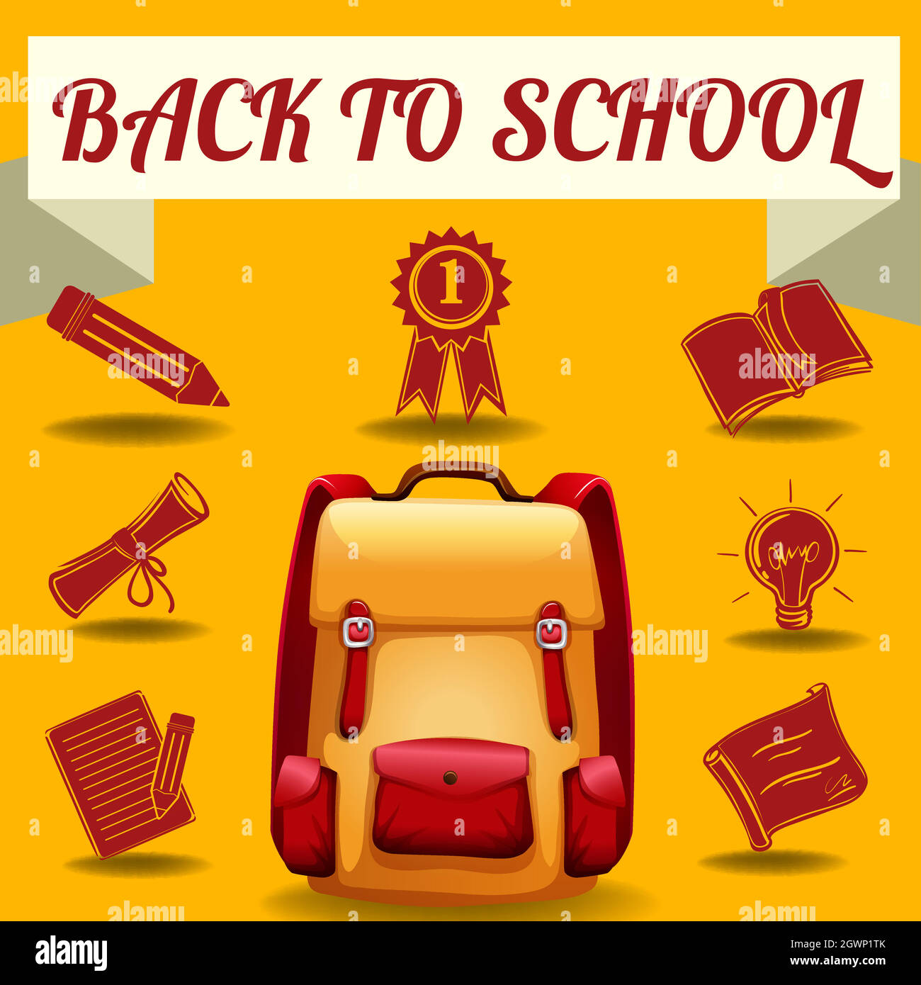 Back to school theme with school objects Stock Vector Image & Art - Alamy