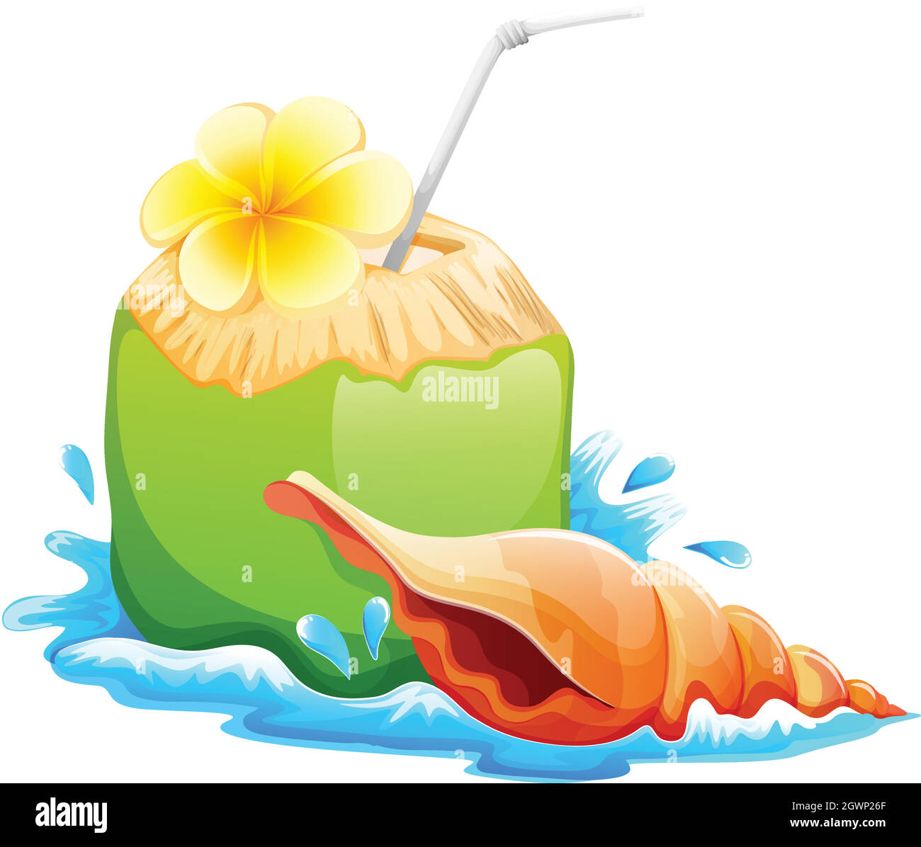 Beach refreshing drink Stock Vector Images - Alamy