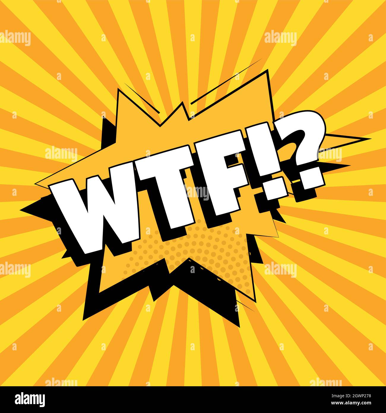 Comic zoom inscription WTF on a colored background - Vector ...