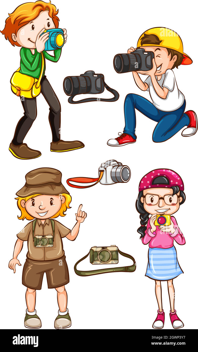 Many photographers Stock Vector Images - Alamy