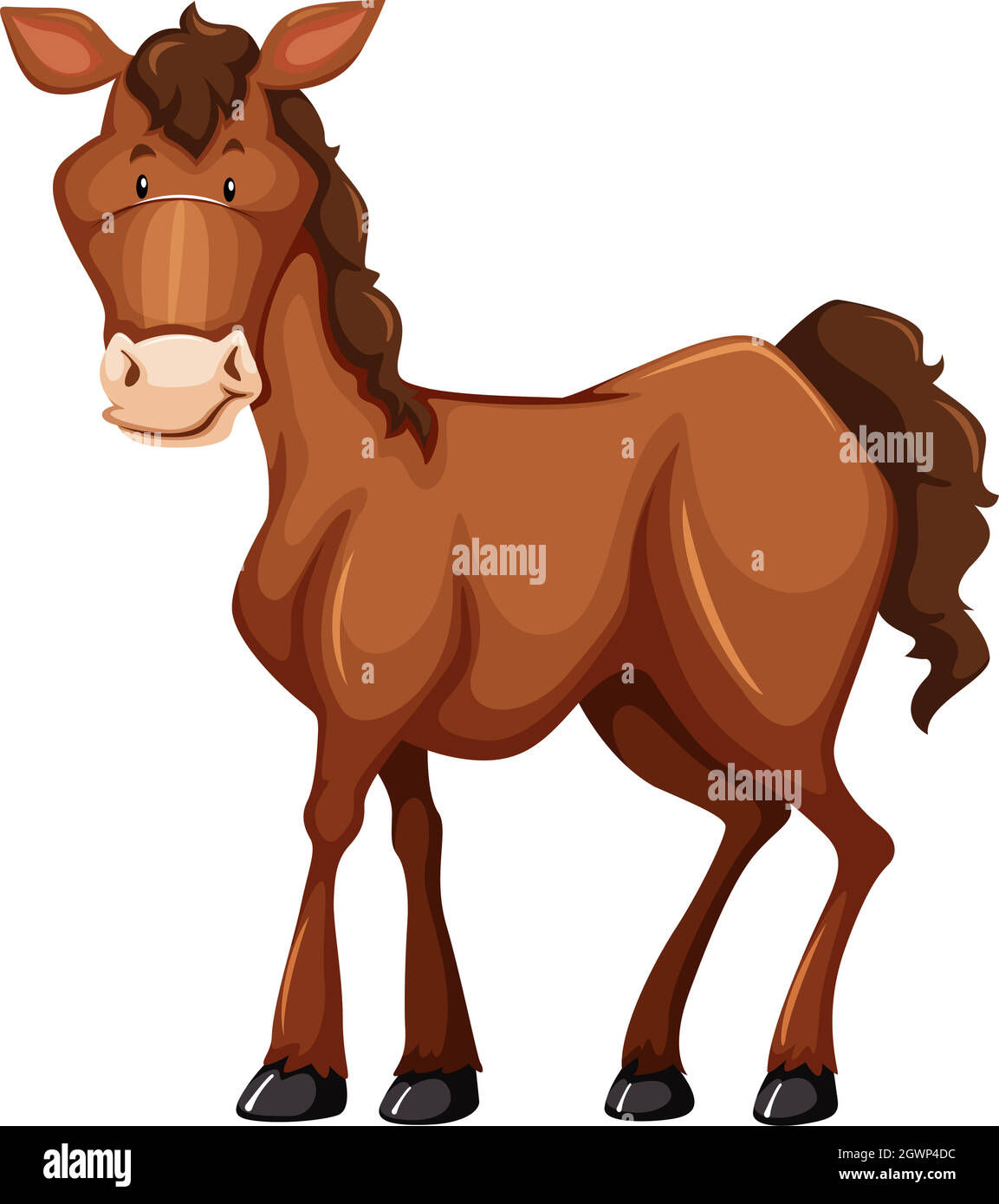 Brown horse standing Cut Out Stock Images & Pictures - Alamy
