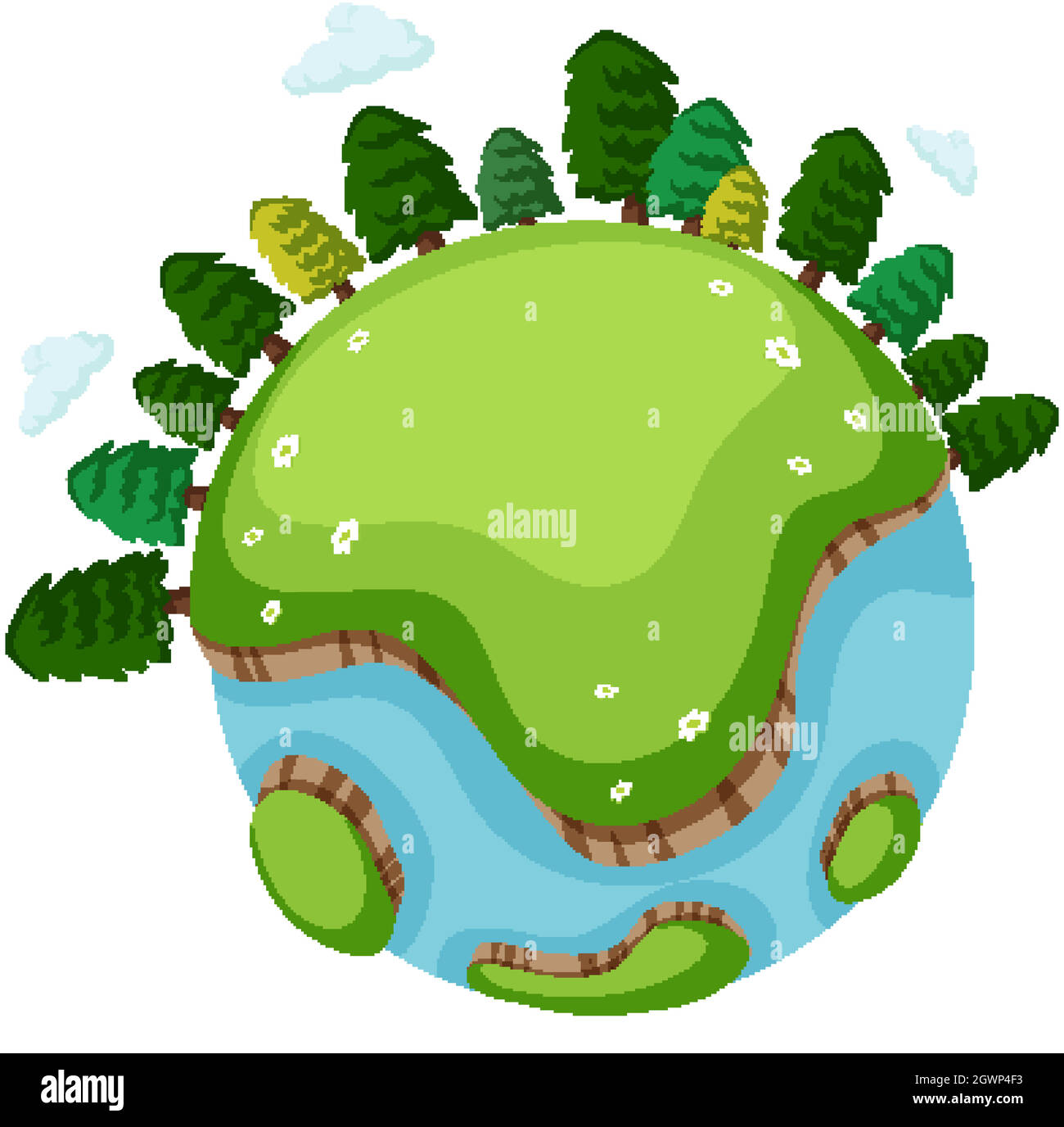 Landscape trees sky green Cut Out Stock Images & Pictures - Alamy