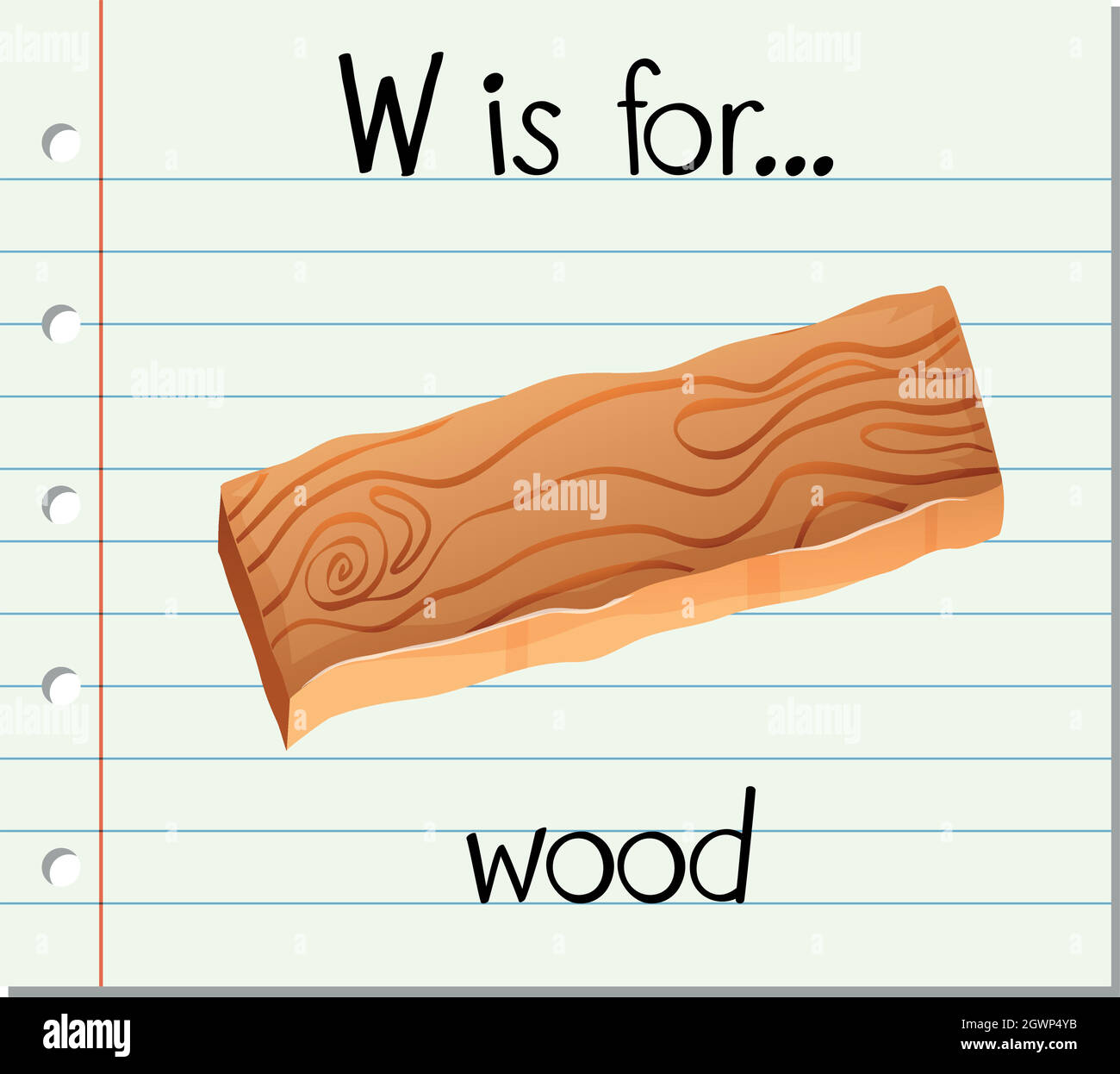 Flashcard letter W is for wood Stock Vector Image & Art - Alamy