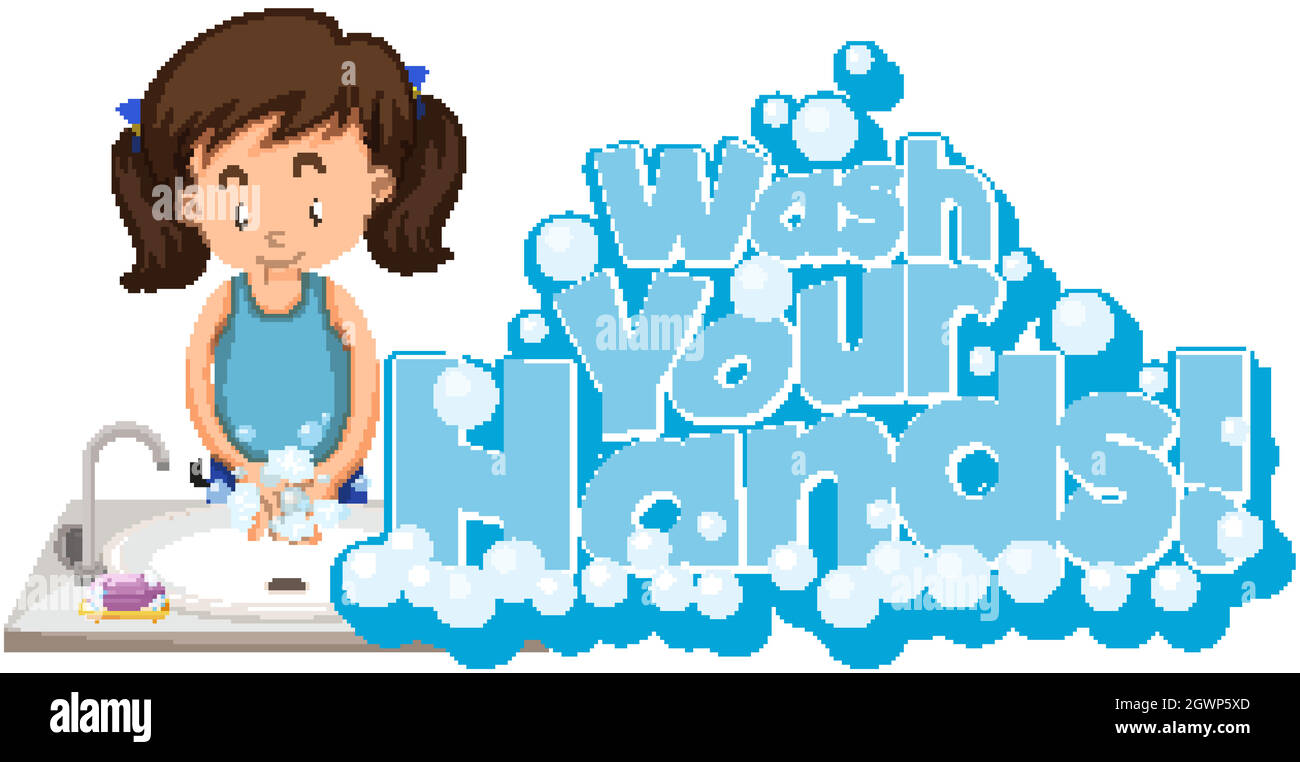 Poster design for coronavirus theme with word wash your hands Stock ...