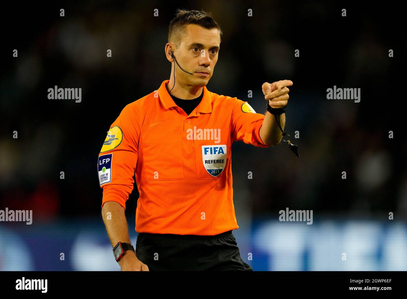 LYON, FRANCE - SEPTEMBER 19: referee Clement Turpin during the Ligue 1 ...