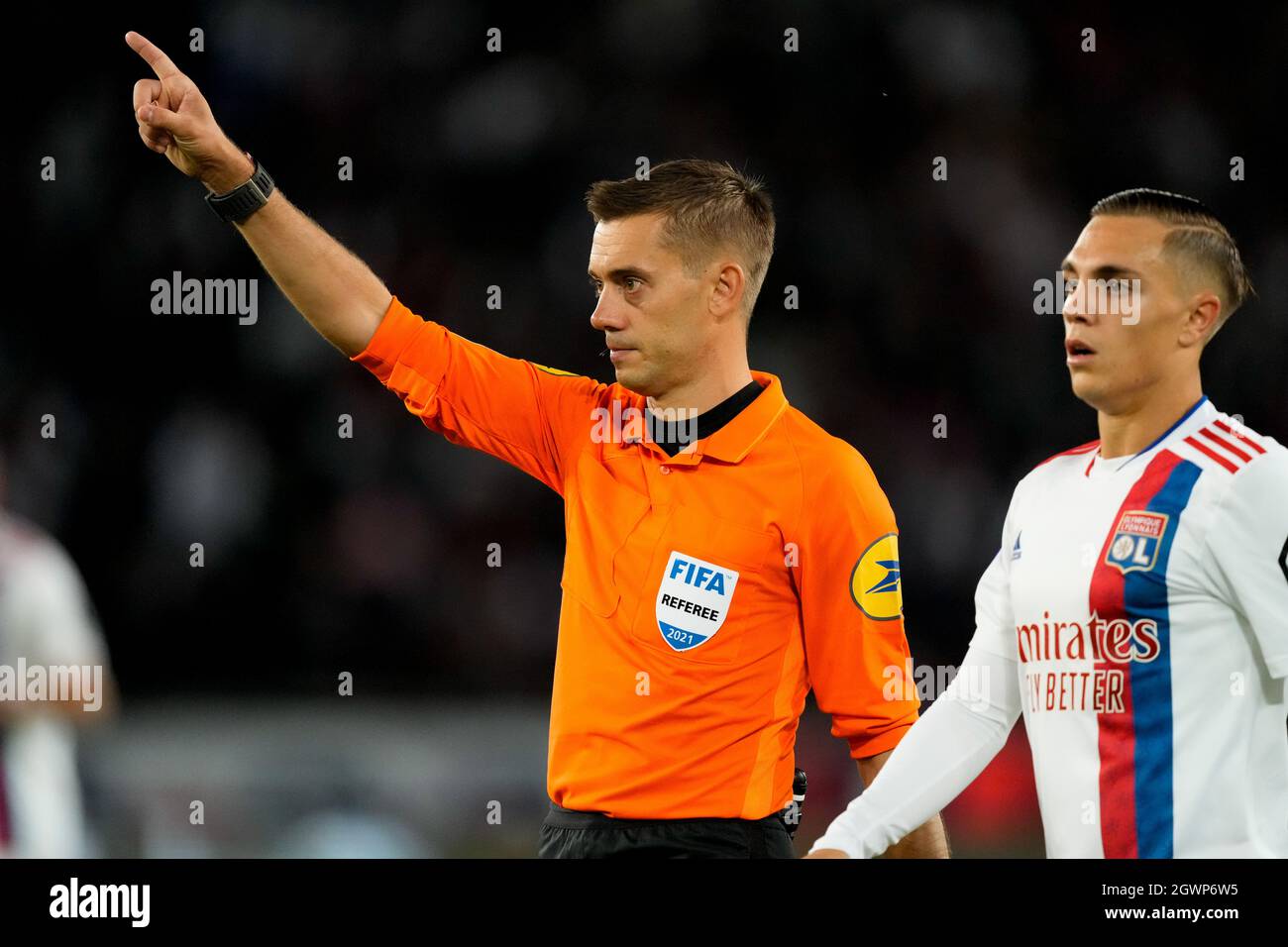 LYON, FRANCE - SEPTEMBER 19: referee Clement Turpin during the Ligue 1 ...