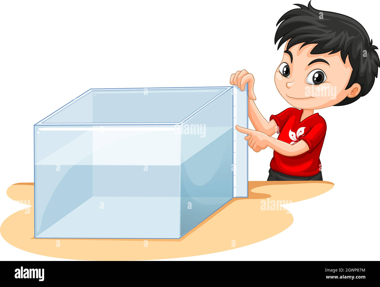 Boy measuring water tank Stock Vector Image & Art - Alamy