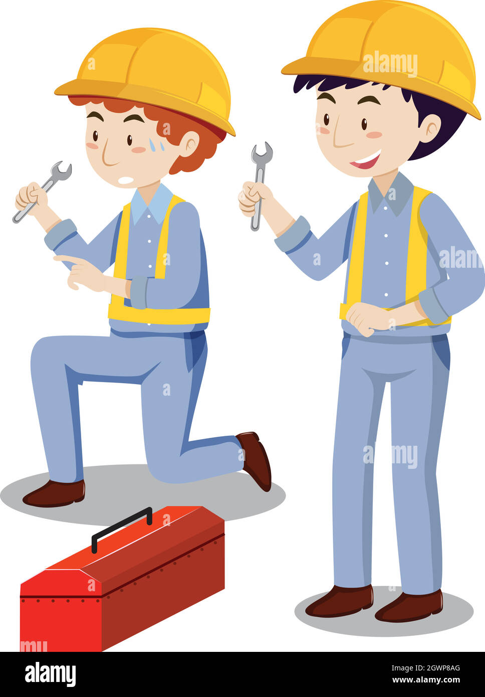 Two mechanics with toolbox Stock Vector Image & Art - Alamy