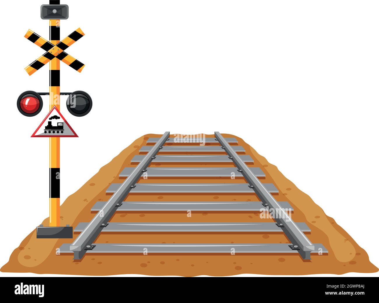 Train track and light signal pole Stock Vector Image & Art - Alamy
