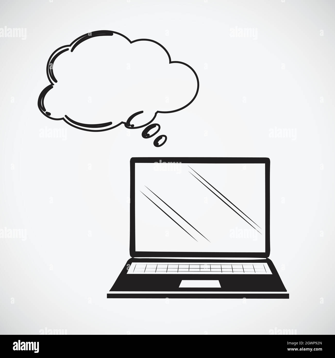 A simple sketch of a laptop with an empty callout Stock Vector Image ...