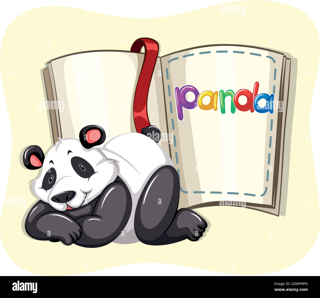 Cute panda and a book Stock Vector Image & Art - Alamy
