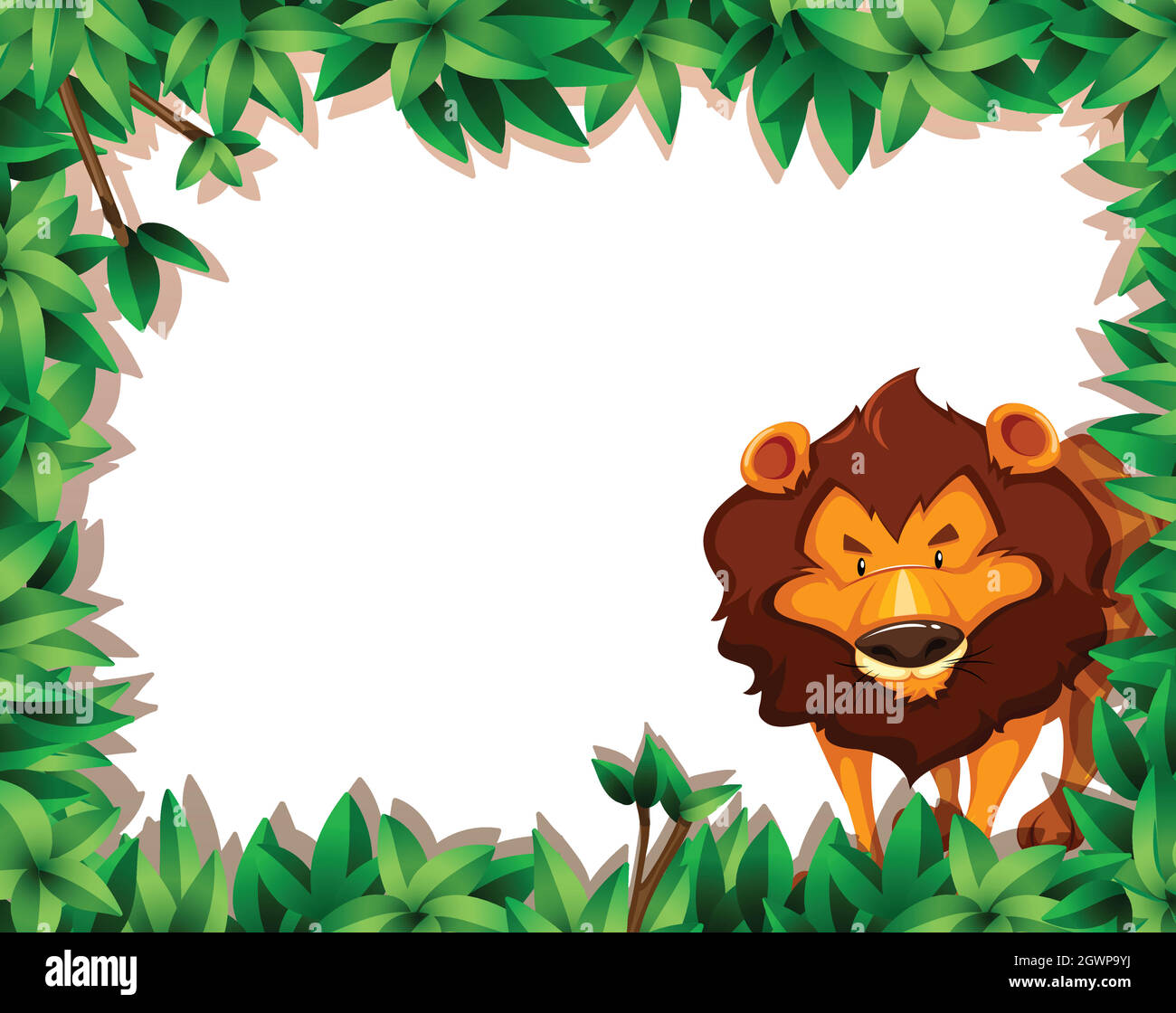 Lion border clipart hi-res stock photography and images - Alamy