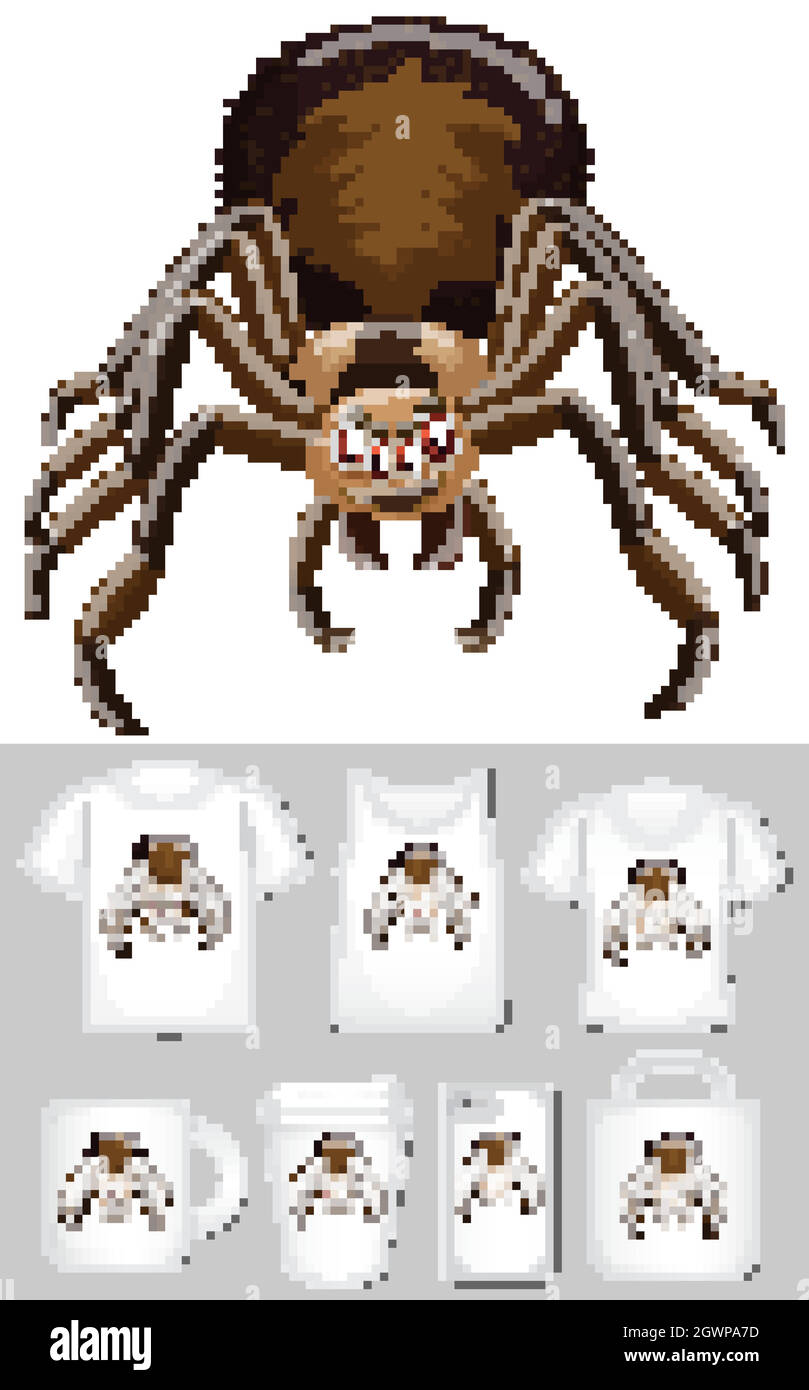 Graphic of spider on different product templates Stock Vector Image ...