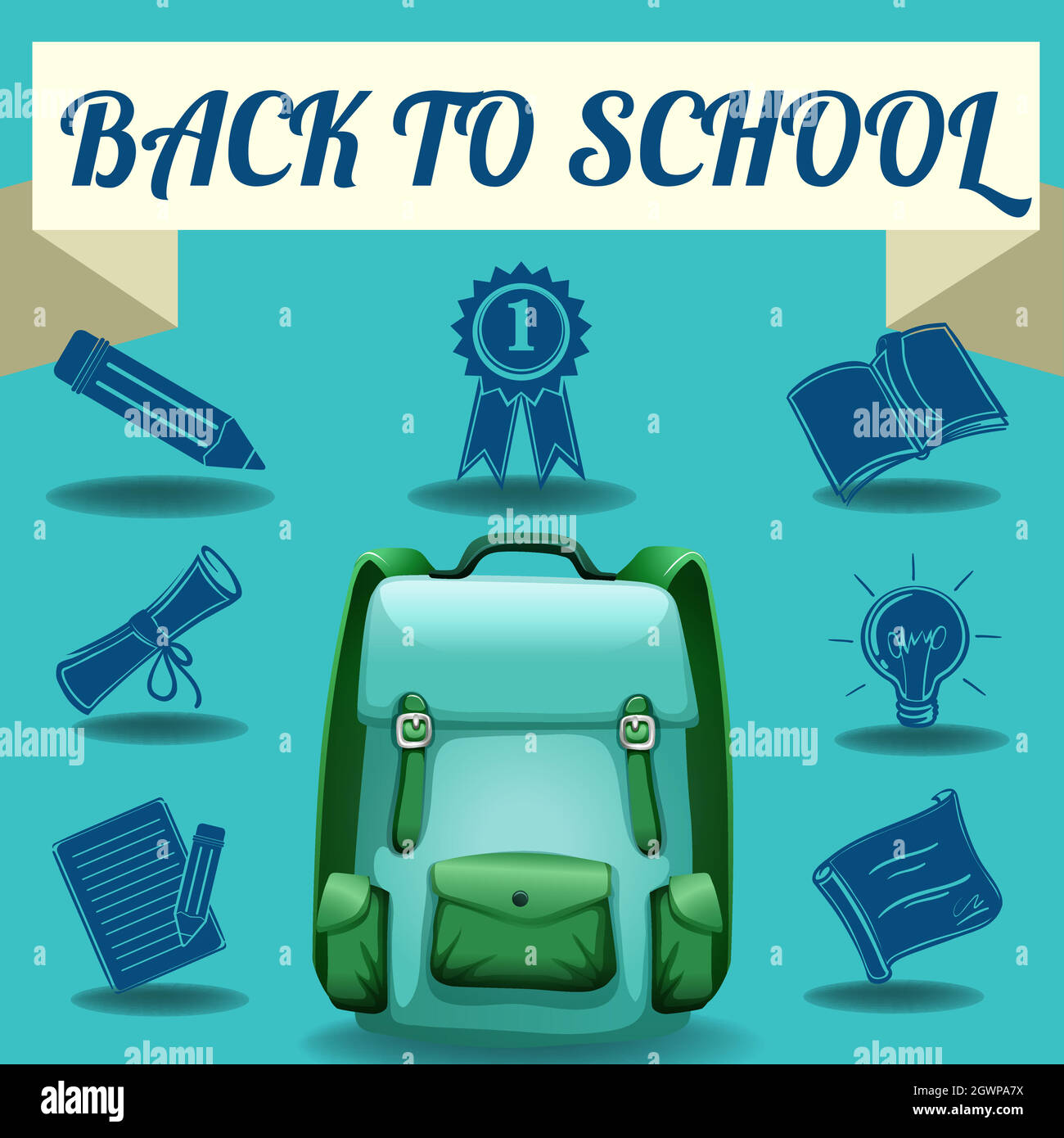 Backpack with logo Stock Vector Images - Alamy
