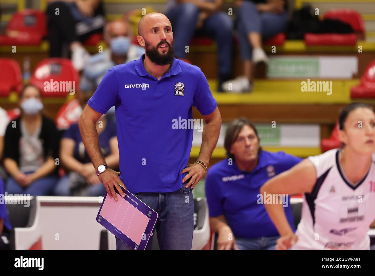 Busto Arsizio, Italy. 30th Sep, 2021. Martino Volpini head coach of VBC ...