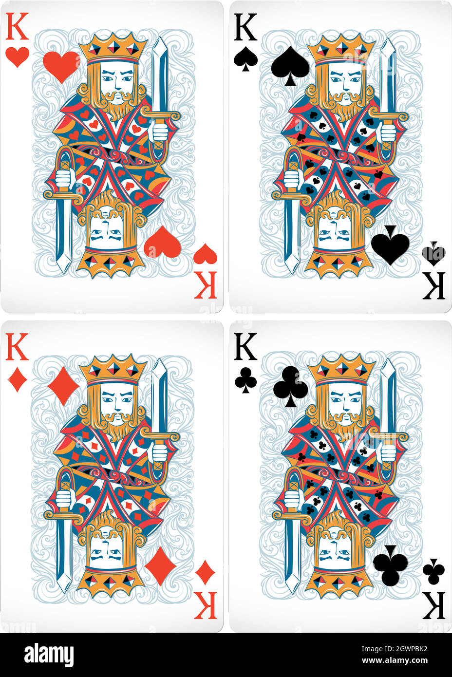 King cards Stock Vector Images - Alamy