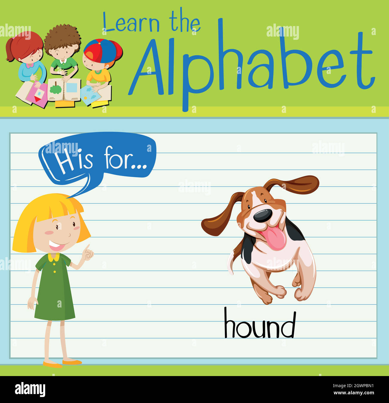 Flashcard letter H is for hound Stock Vector Image & Art - Alamy