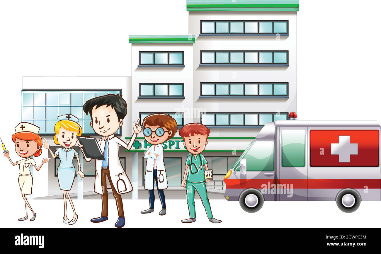Doctors and nurse working at hospital Stock Vector Image & Art - Alamy