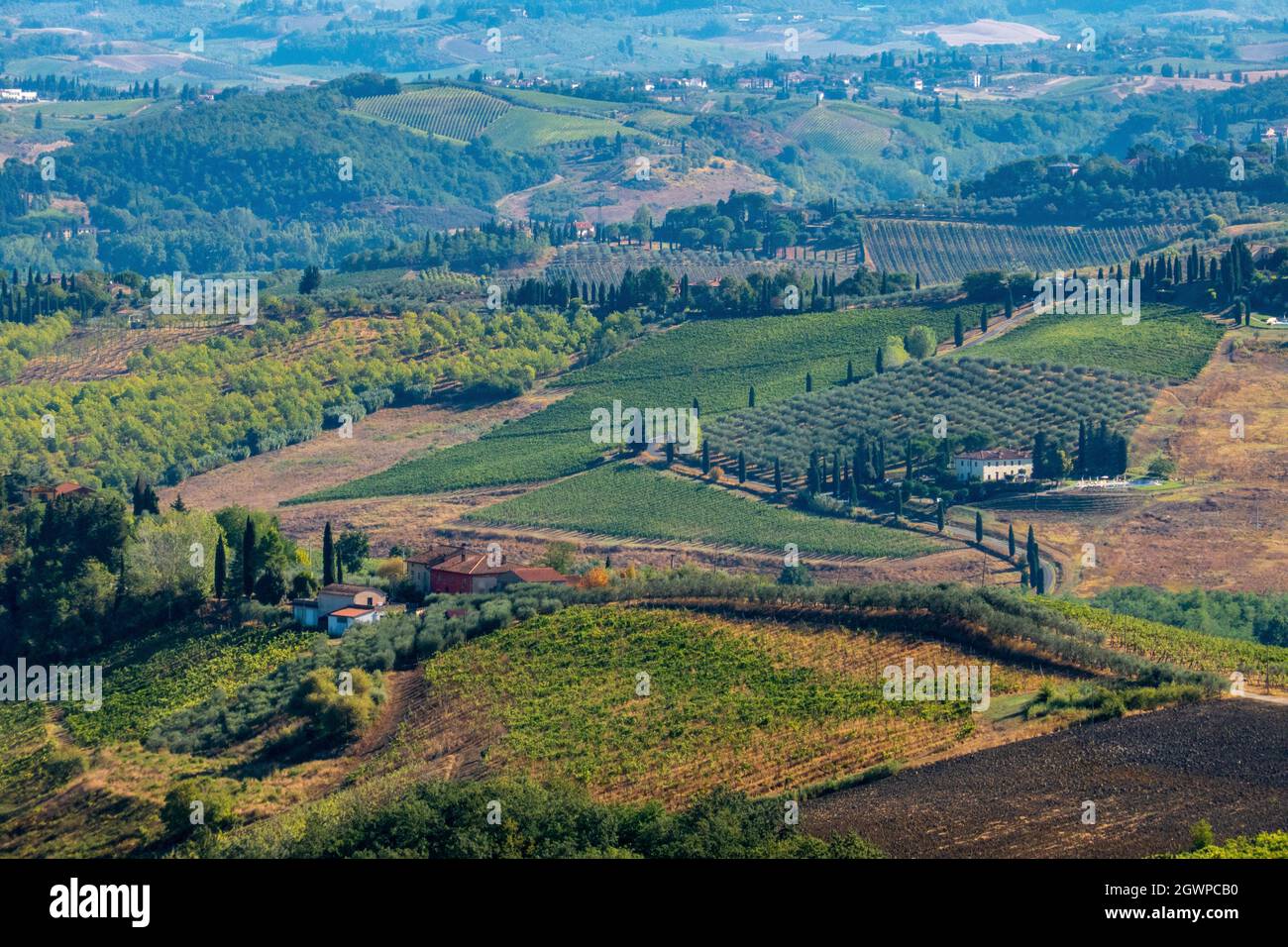 Landscape along Via Francigena, Tuscany Stock Photo - Alamy
