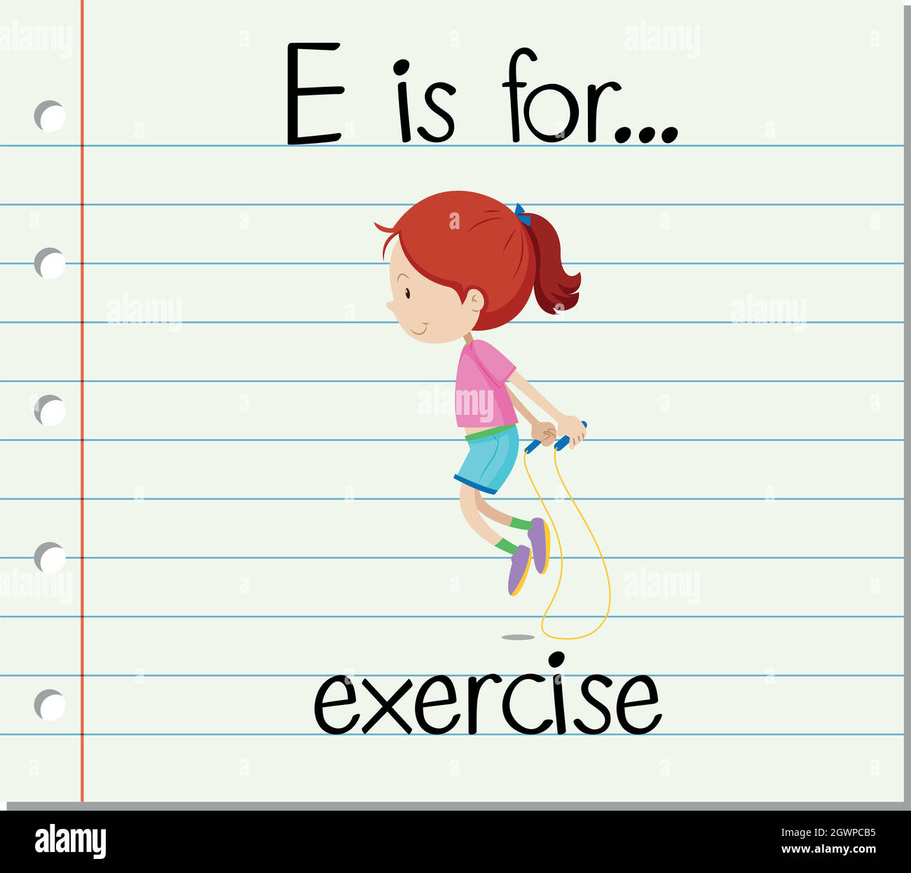 Flashcard letter E is for exercise Stock Vector Image & Art - Alamy
