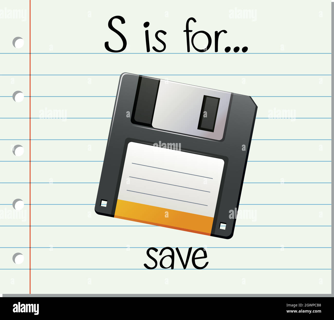 Flashcard alphabet S is for save Stock Vector Image & Art - Alamy