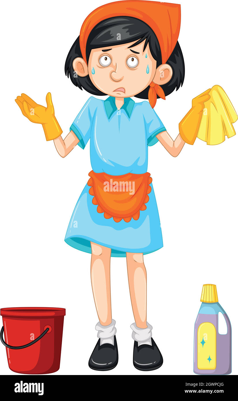 Cleaning female Stock Vector Images - Alamy