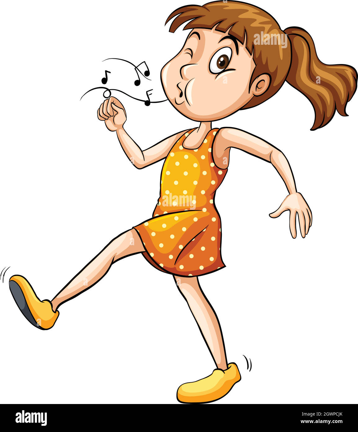 Cheerful woman walking on Stock Vector Images - Alamy