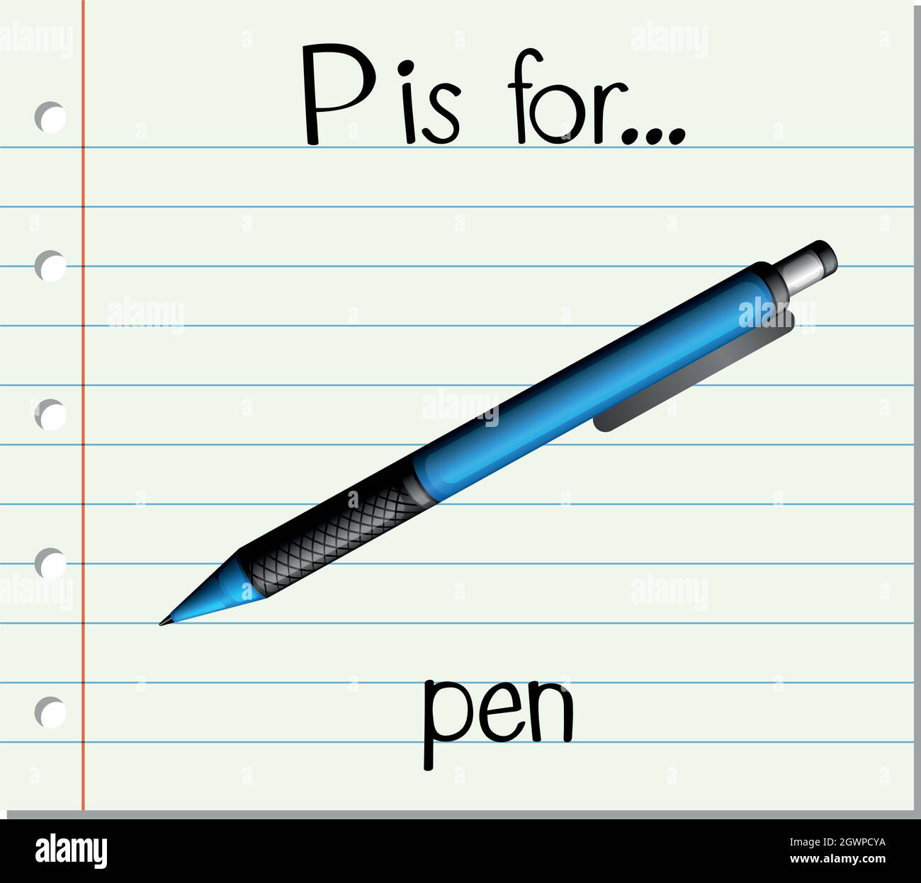 Flashcard letter P is for pen Stock Vector Image & Art - Alamy