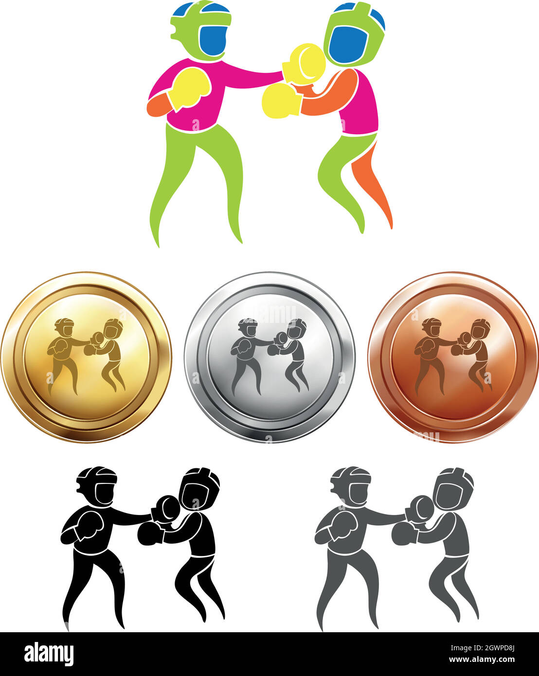 Sport icon design for boxing and medals Stock Vector Image & Art - Alamy