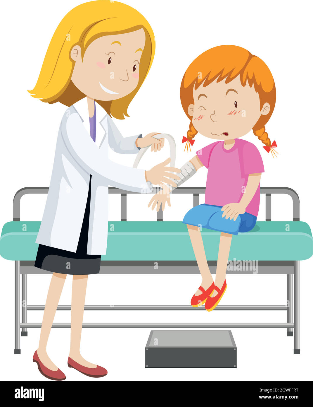 Child broken arm and doctor Stock Vector Images - Alamy