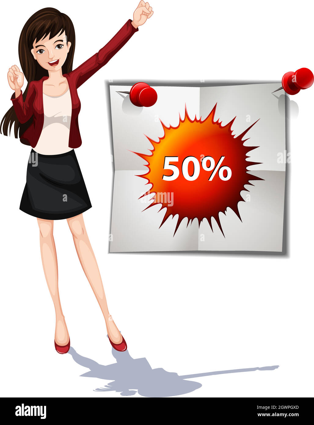Woman and promotion sign Stock Vector Image & Art - Alamy