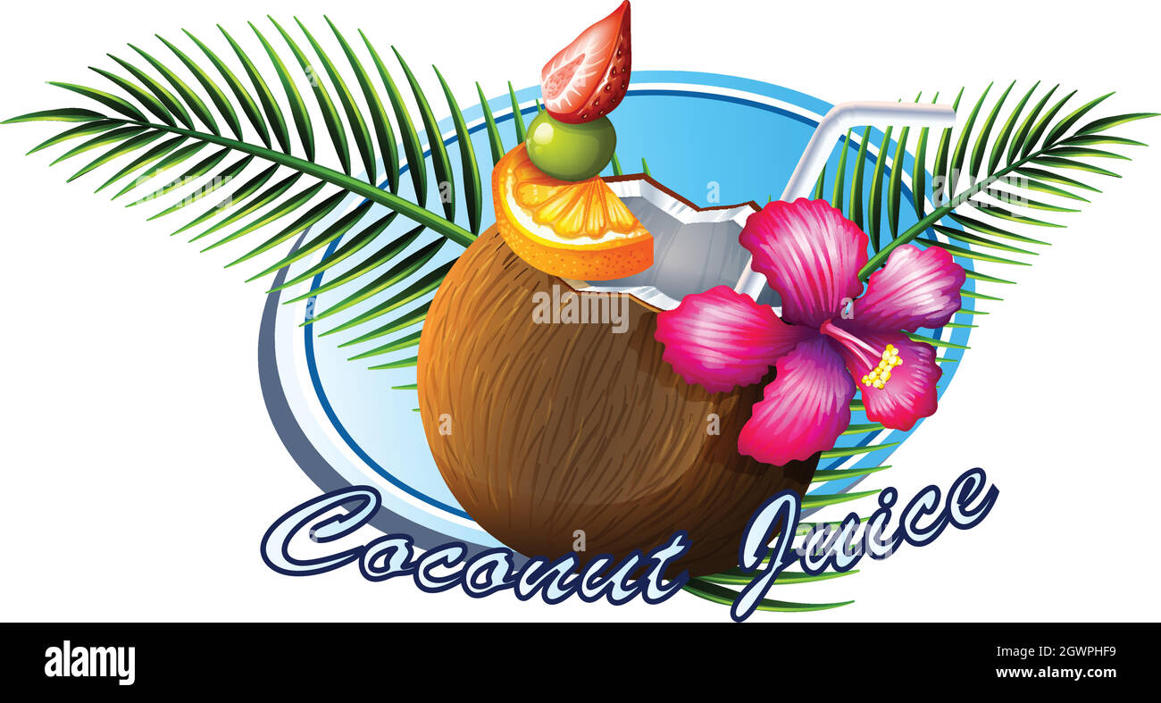Coconut sign with text Stock Vector Image & Art - Alamy