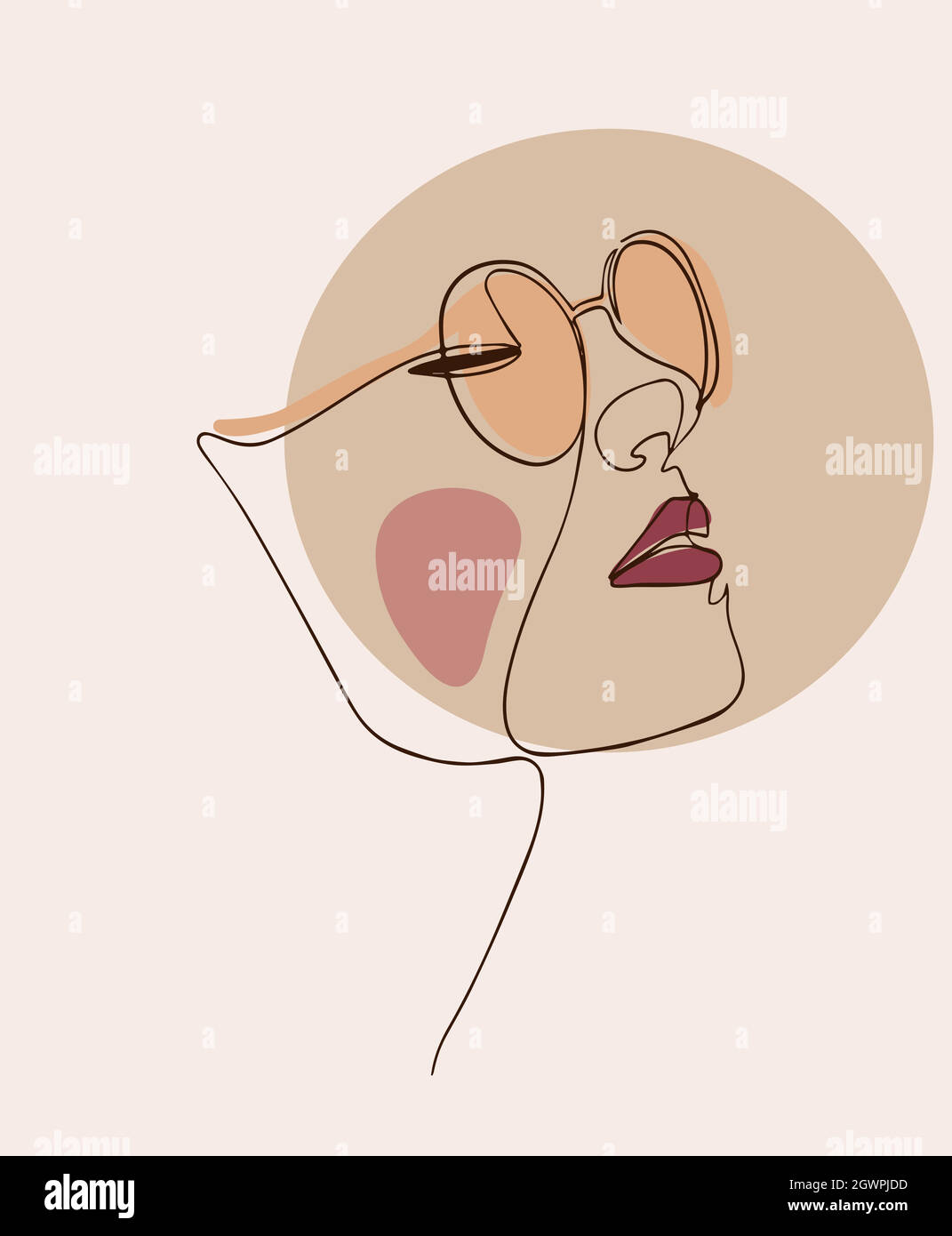 Lady face outline hi-res stock photography and images - Alamy