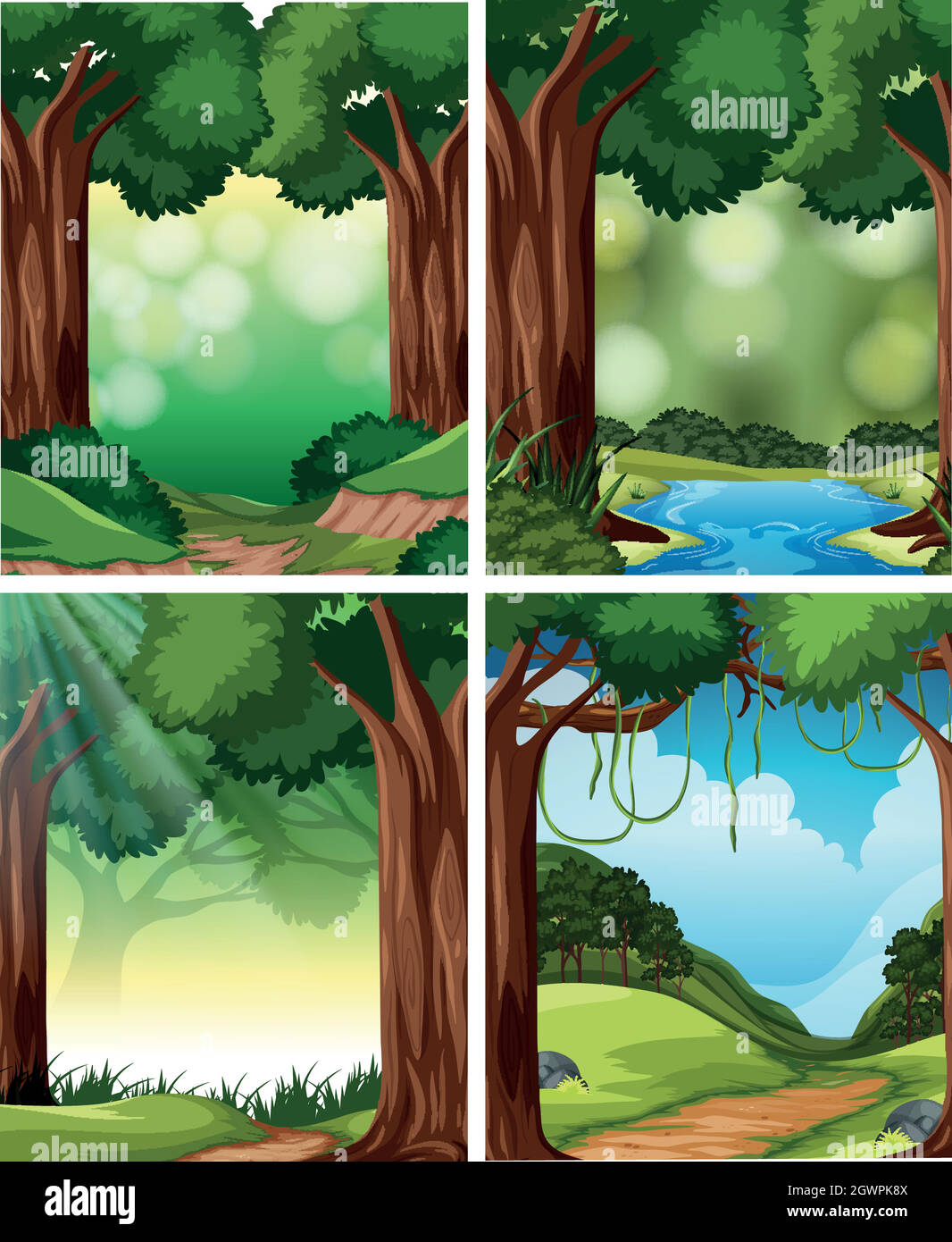 Set of nature scene Stock Vector Image & Art - Alamy