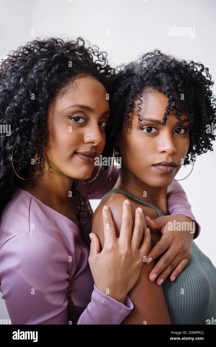 Two Black Women Hugging Each Other High Resolution Stock Photography ...