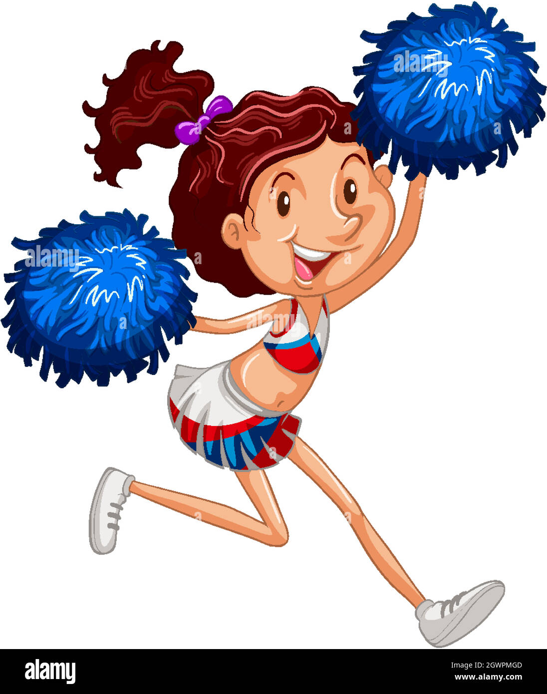 Athlete doing cheerleading on white background Stock Vector Image & Art ...