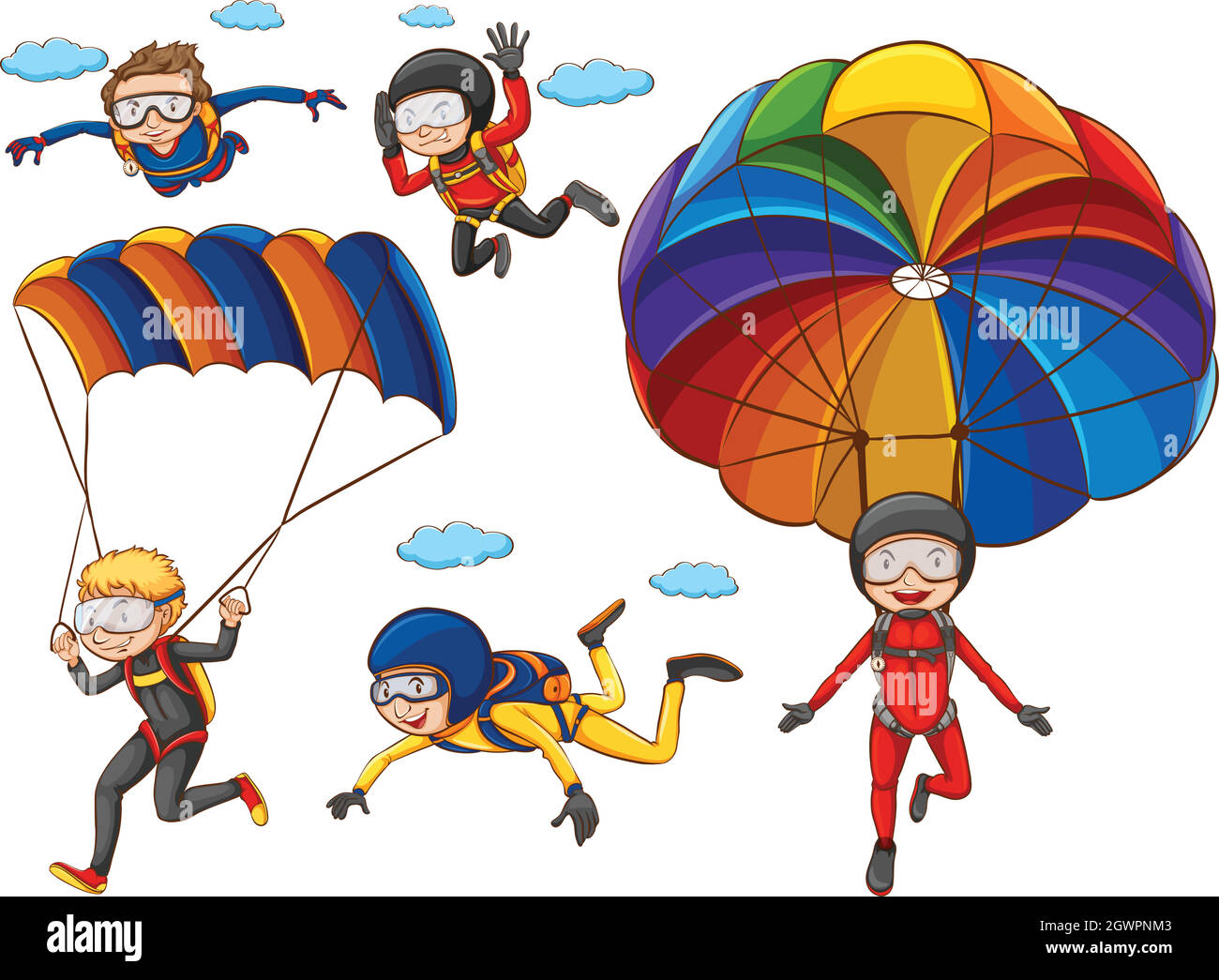 Man on parachute flying Stock Vector Images - Alamy