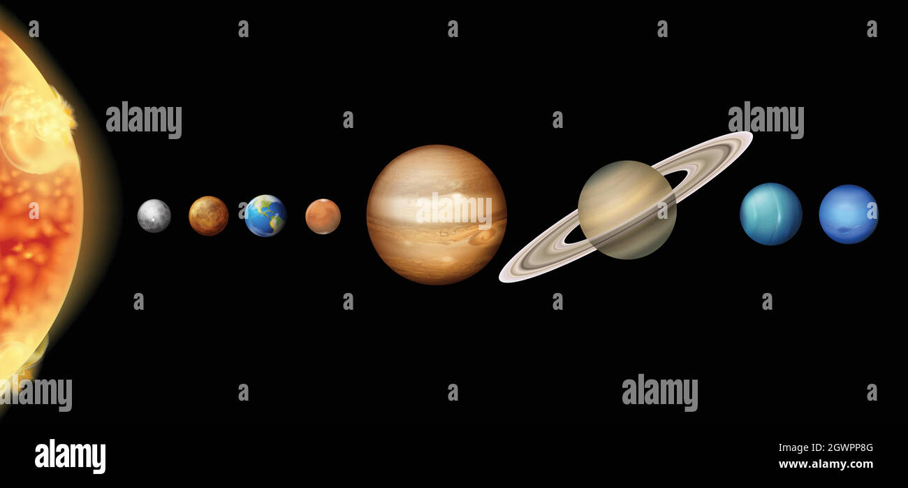 The Solar System Stock Vector Image & Art - Alamy