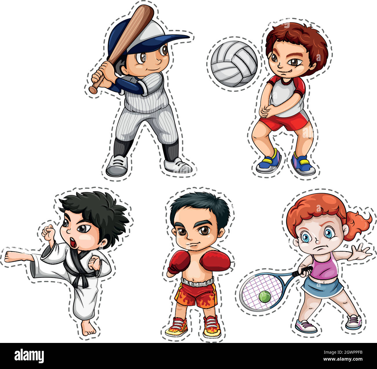 Kids volleyball Stock Vector Images - Alamy