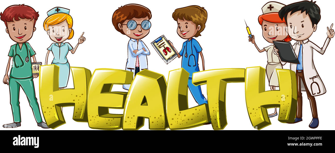 Font design for word health Stock Vector Image & Art - Alamy