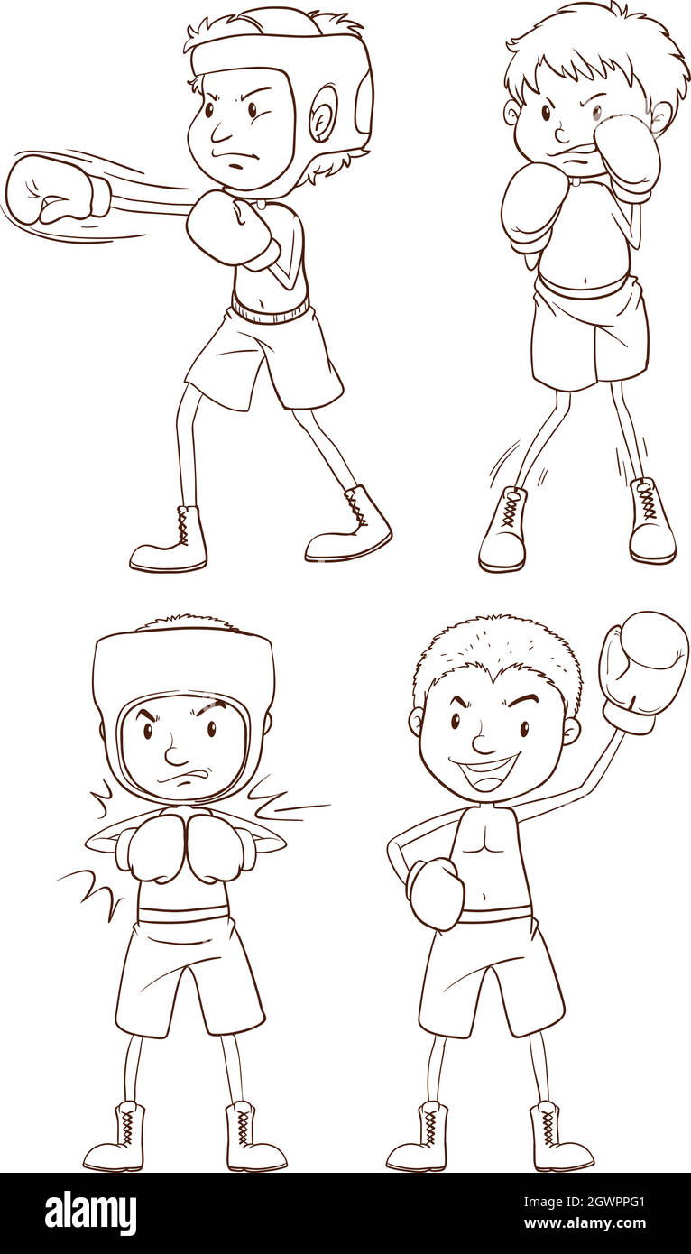 Man boxing drawing hi-res stock photography and images - Alamy