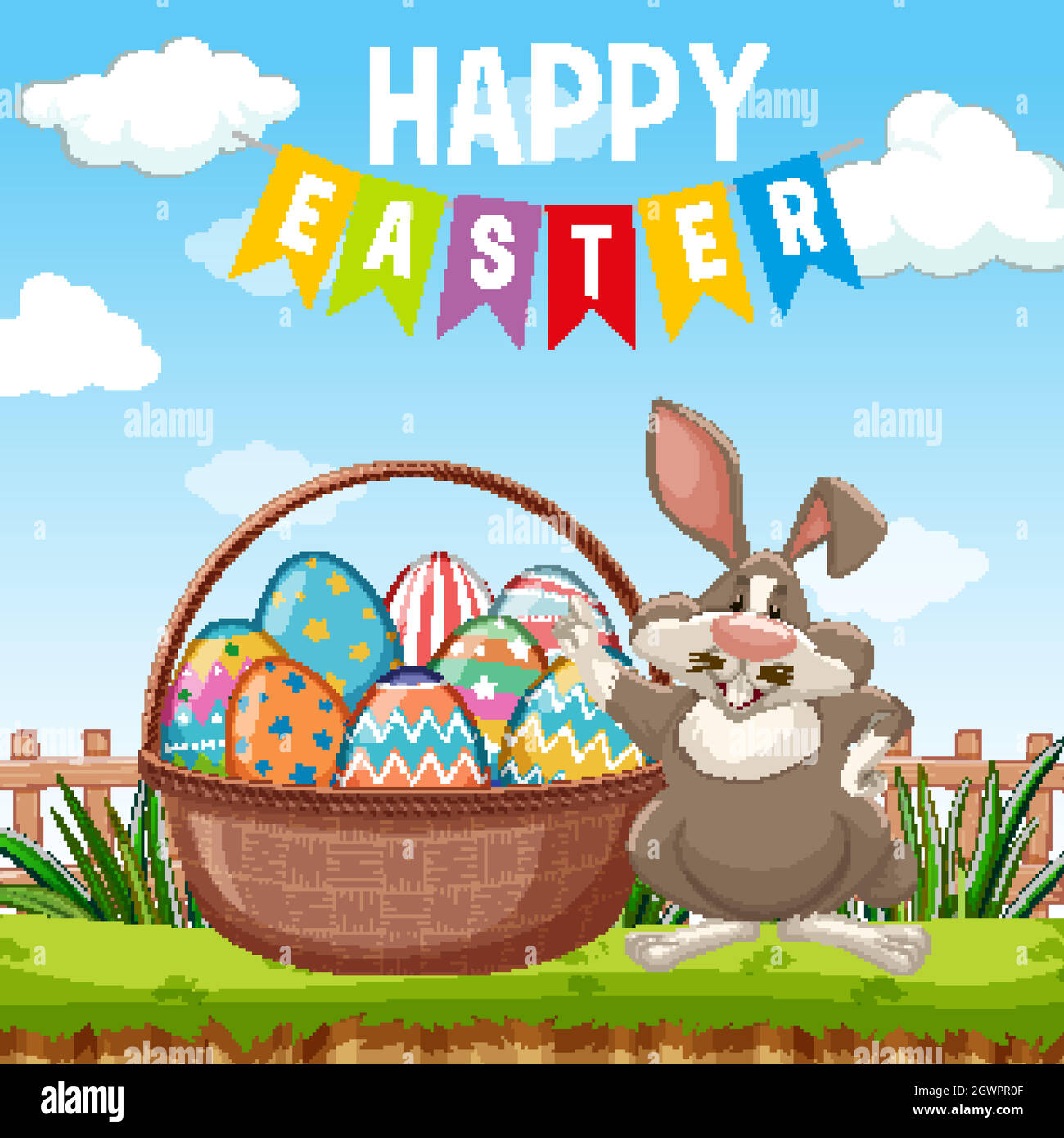 Cartoon easter scene easter bunny hi-res stock photography and images ...