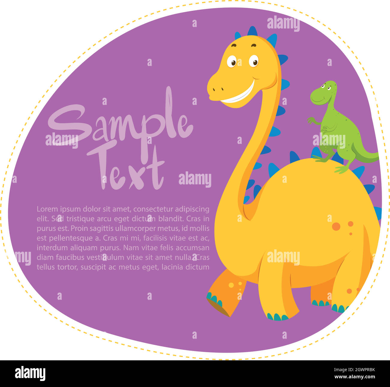 Border design with two dinosaurs Stock Vector Image & Art - Alamy