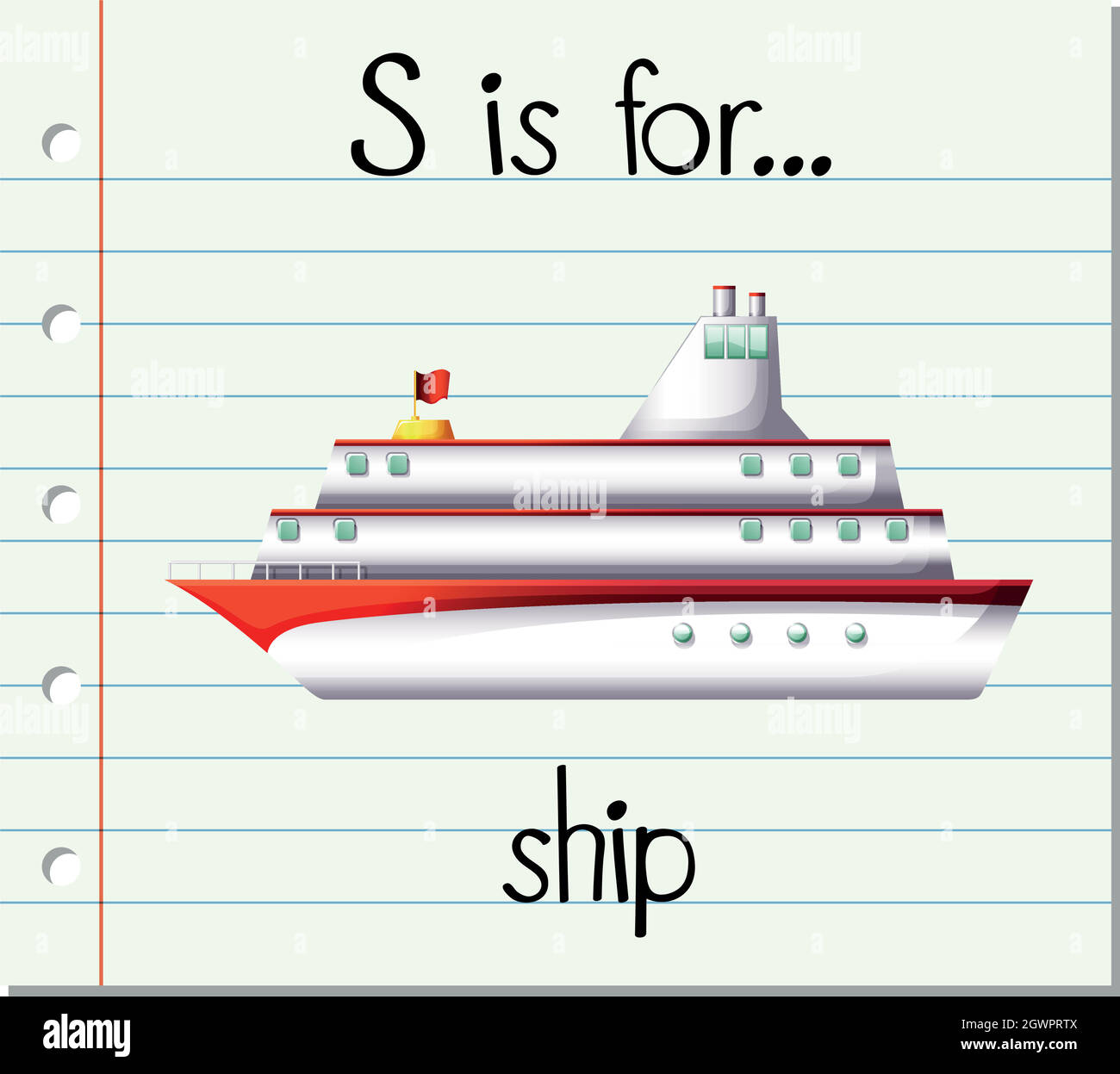 Flashcard letter S is for ship Stock Vector Image & Art - Alamy