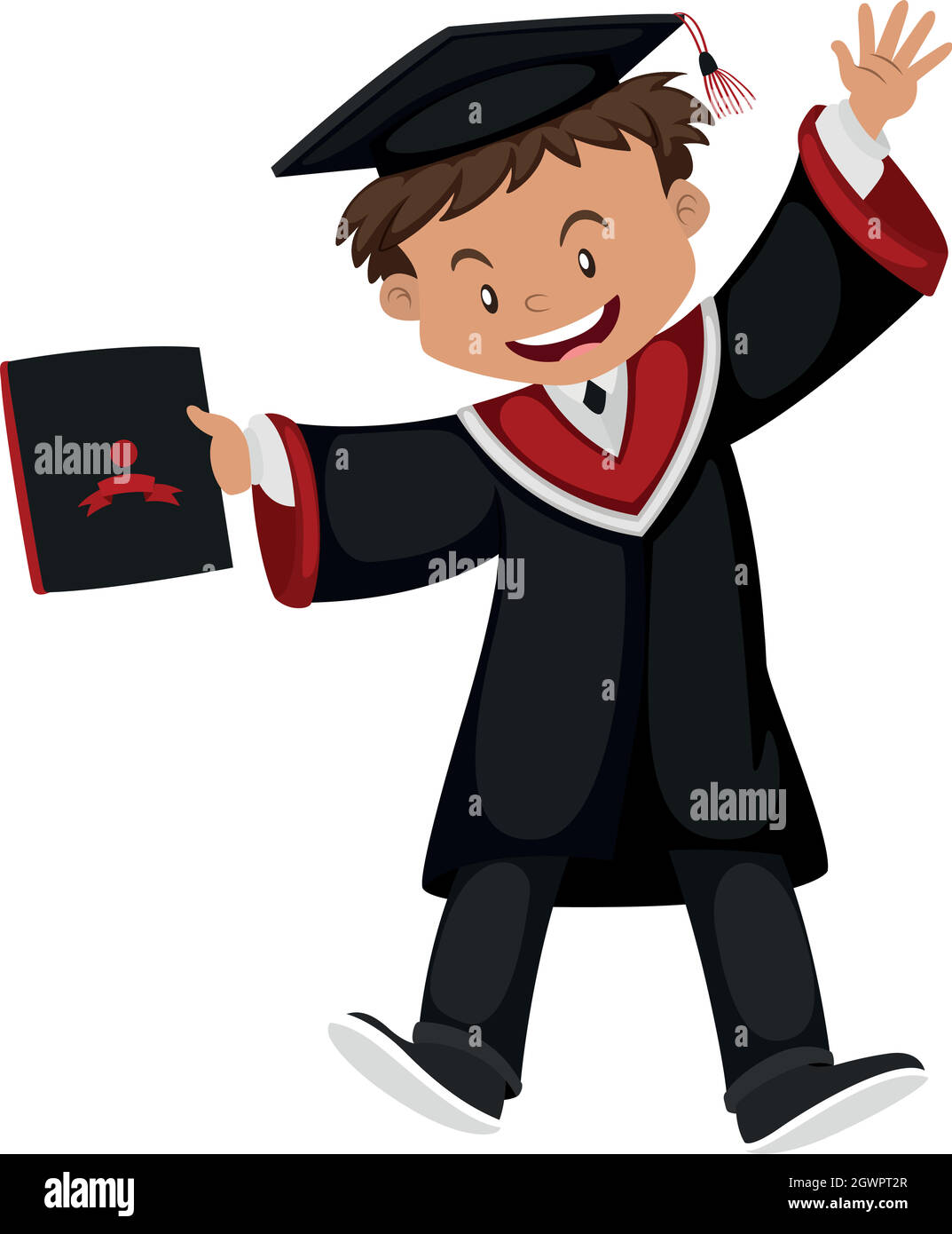 Cartoon Graduation Cap And Gown