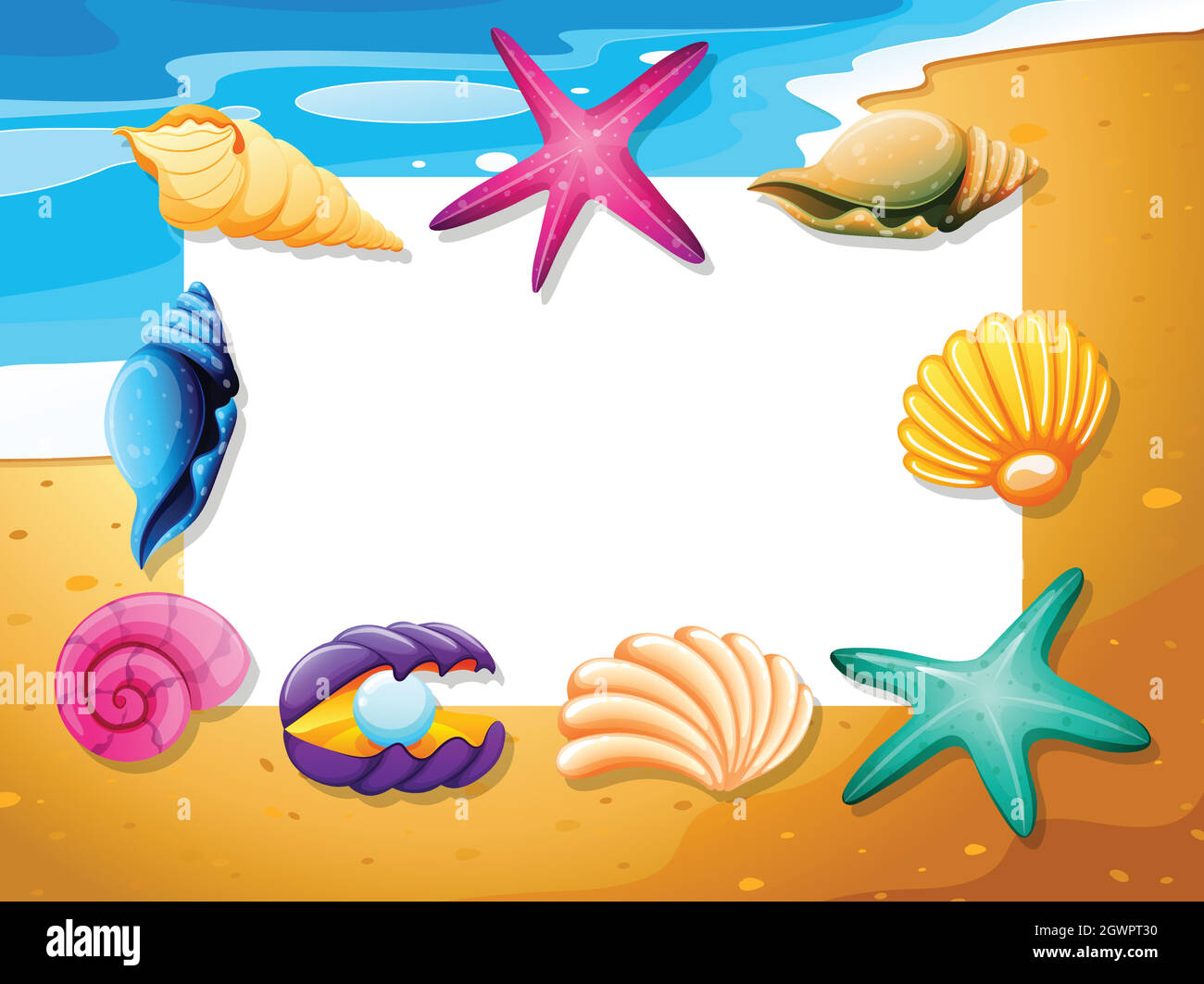 An empty beach frame Stock Vector Image & Art - Alamy