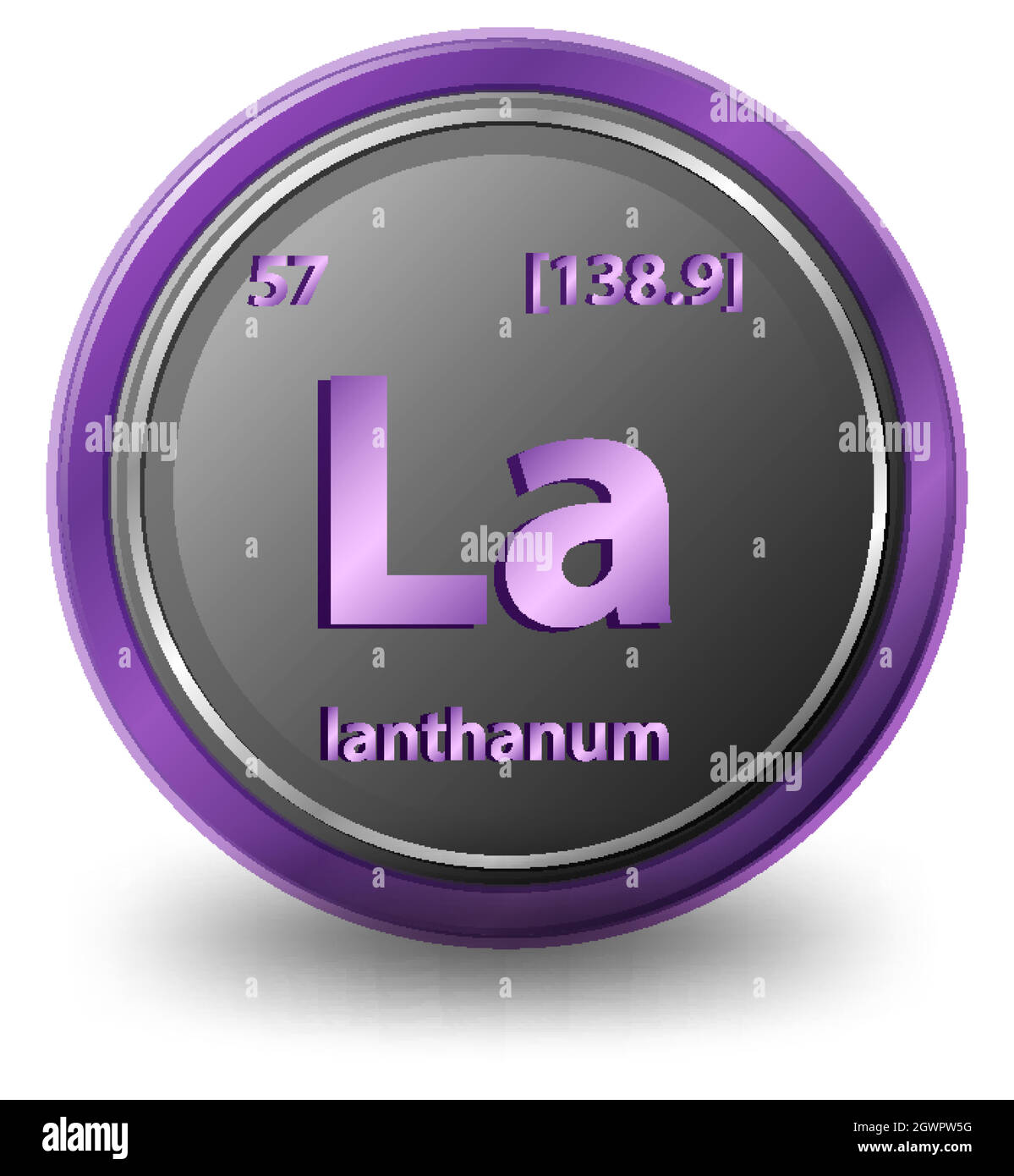 Lanthanum chemical element. Chemical symbol with atomic number and ...