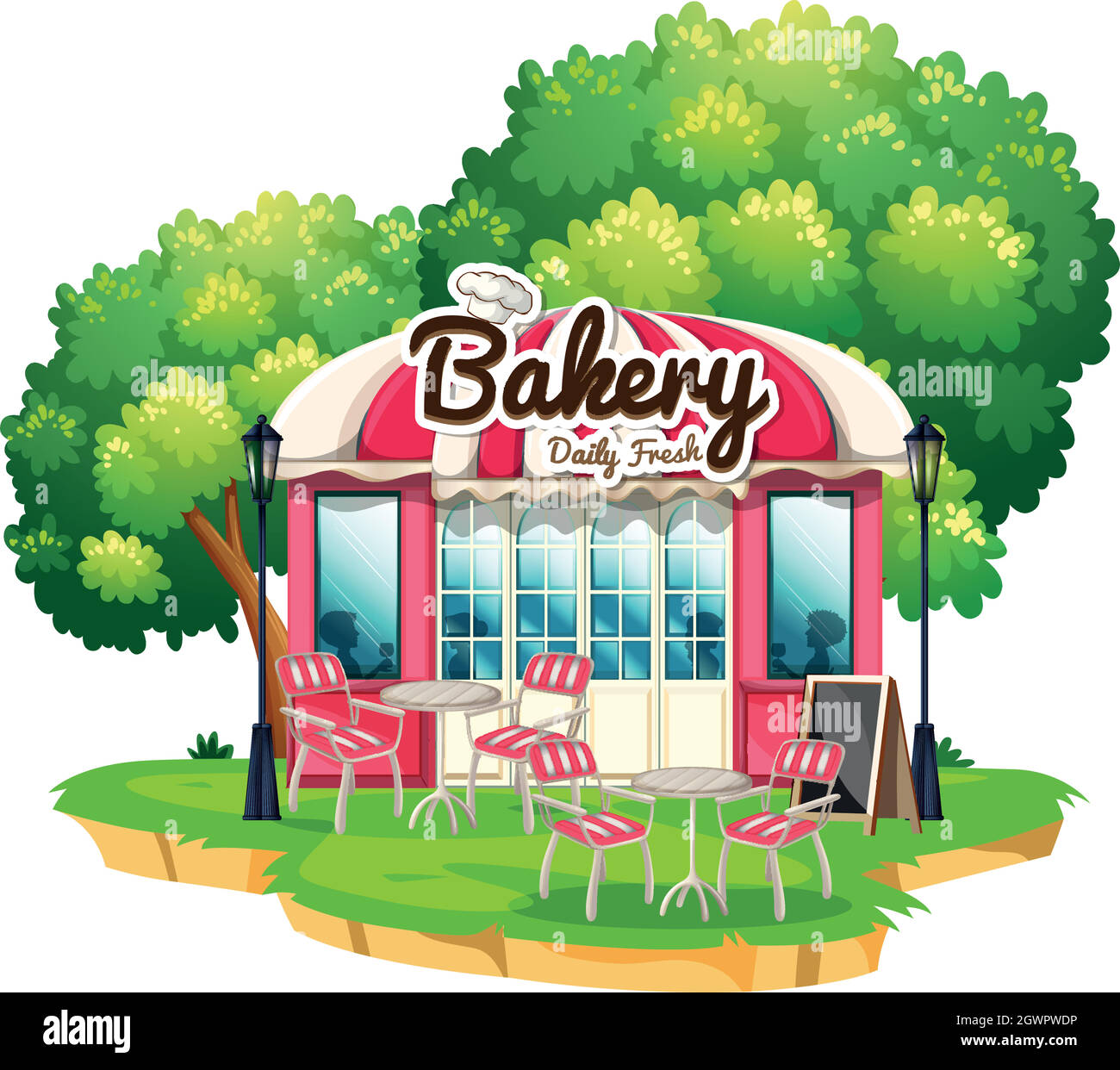 Outside table and chairs Stock Vector Images - Alamy