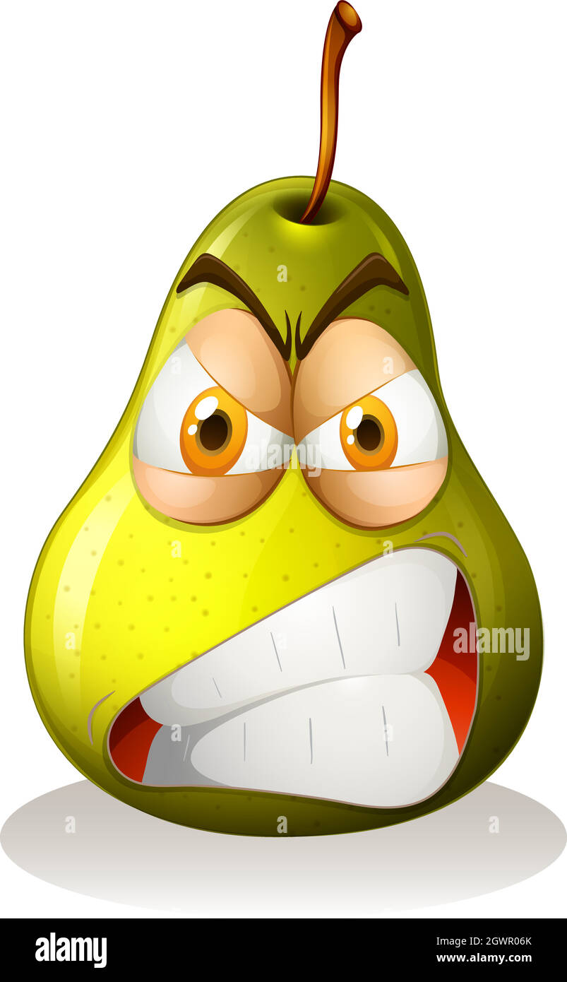 Angry face on fresh pear Stock Vector Image & Art - Alamy